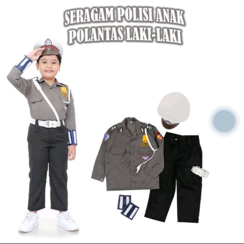 Jual baju seragam profesi POLISI anak TK/PAUD dan kostum AU/AD/PILOT ...