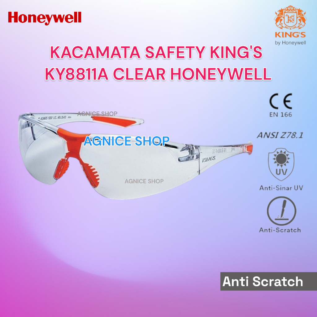 Jual Kacamata Safety KINGS KY8811A CLEAR By Honeywell Safety Glass ...