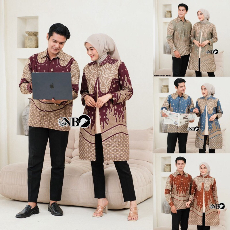 Jual Batik Couple Atasan Baju Batik Wanita Modern Tunik(Busui) dan Kemeja Lengan Panjang ...