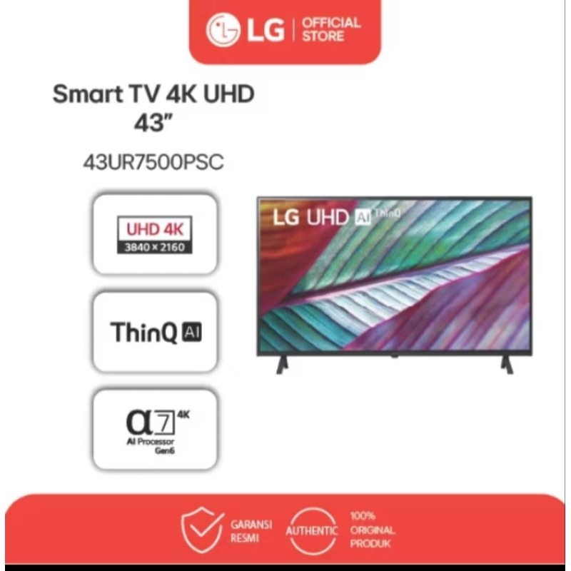 Jual LG TV 43UR7500PSC 43 INCH SMART TV 4K UHD | Shopee Indonesia