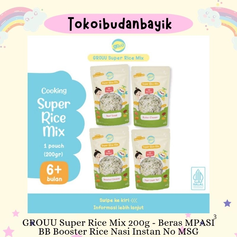 Jual GROUU Super Rice Mix 200g - Beras MPASI BB Booster Rice Nasi ...