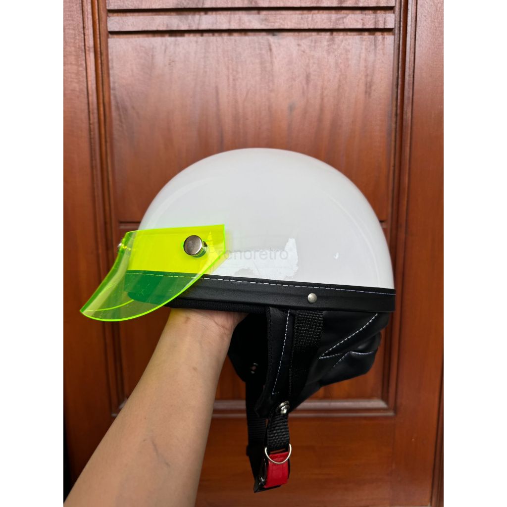 Jual Helm chip putih polos vintage-helm chip custom reno24 | Shopee ...
