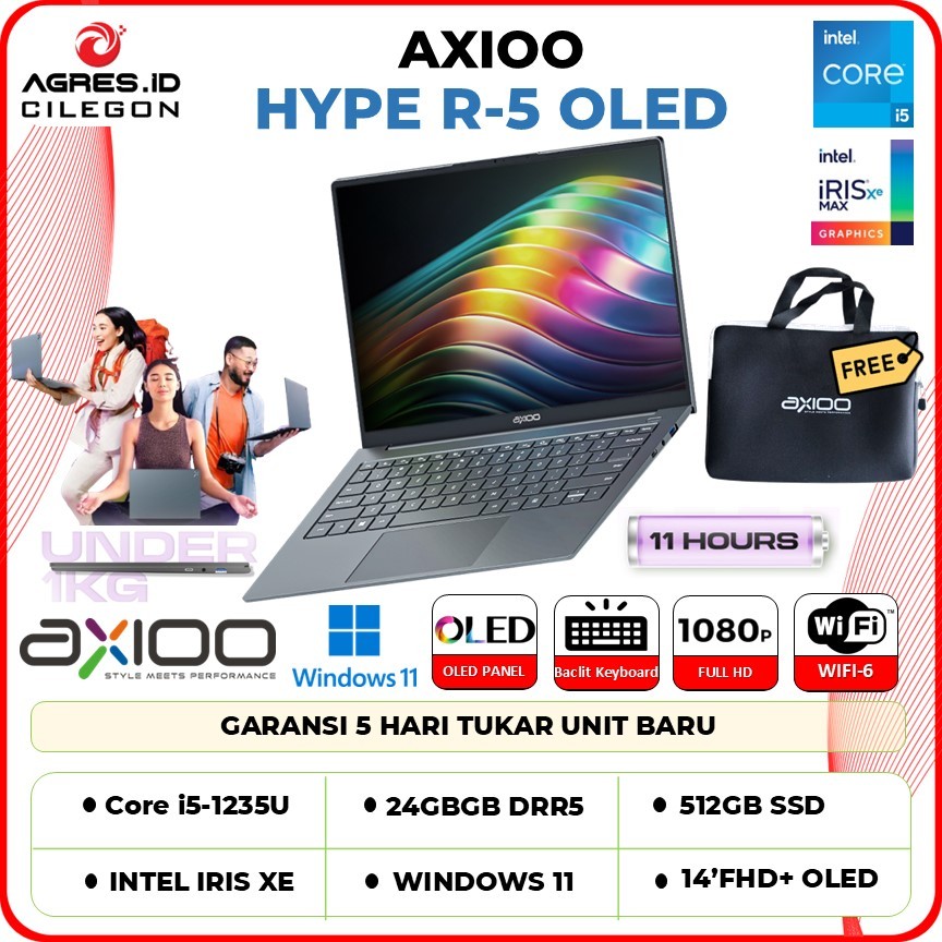 Jual AXIOO HYPE-R 5 OLED Intel Core i5-1235U 24GB 512GB SSD 14.0-inch ...