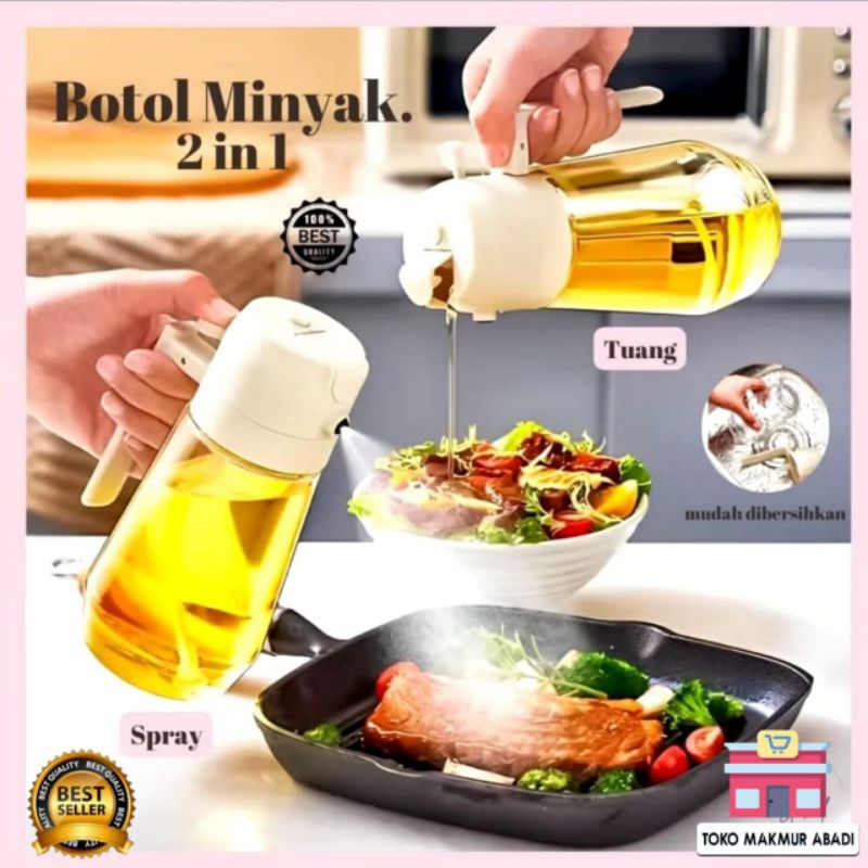 Jual Botol Spray Minyak Goreng 2in1 Botol Minyak Semprot Kaca Premium ...