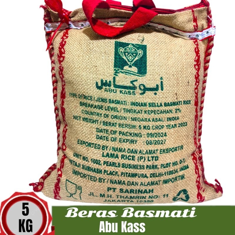Jual Beras Basmati Abu kass 5 kg Premium terbaik Super panjang Nasi Kebuli / Briyani / Kabsah ...