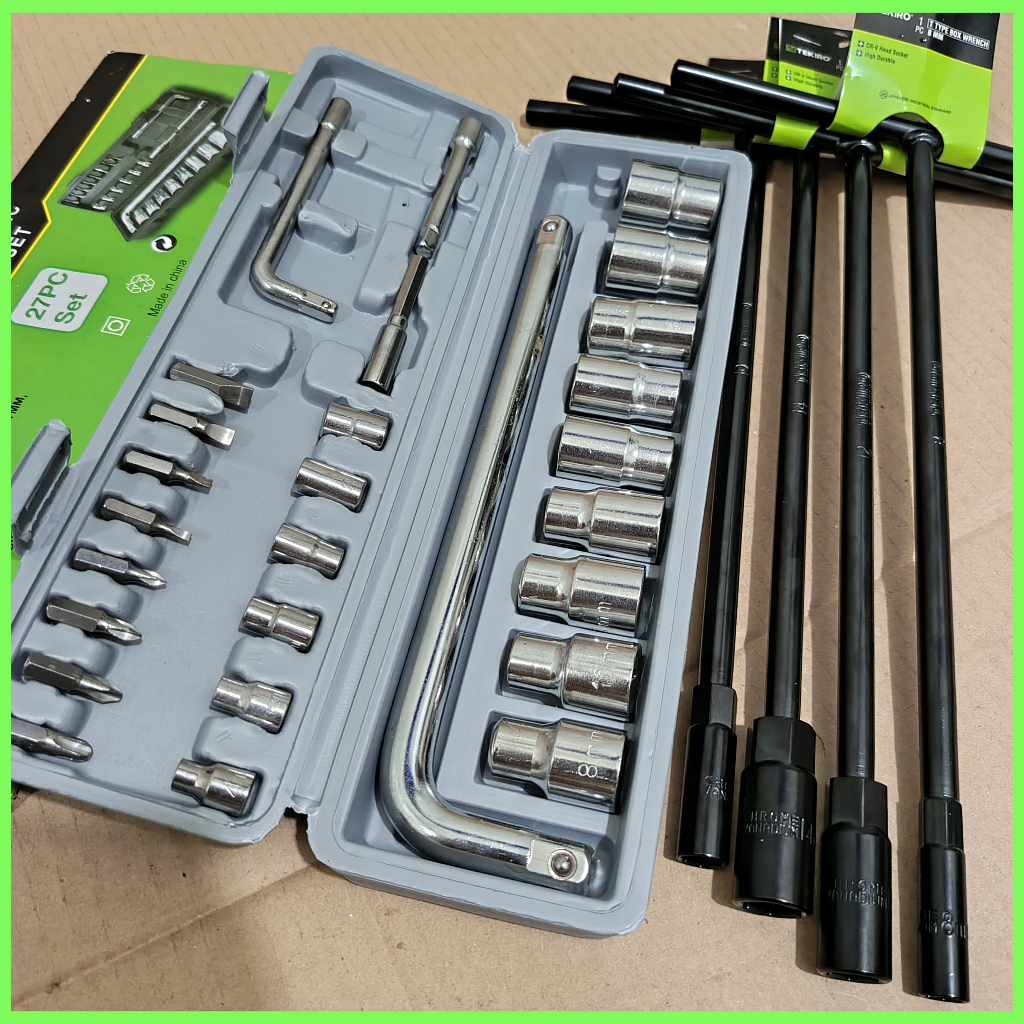 Jual Promo Kunci Paket Lengkap Tekiro Kunci T 8-10-12-14mm + Kunci Shock Sock Sok Set 27pcs KTP ...