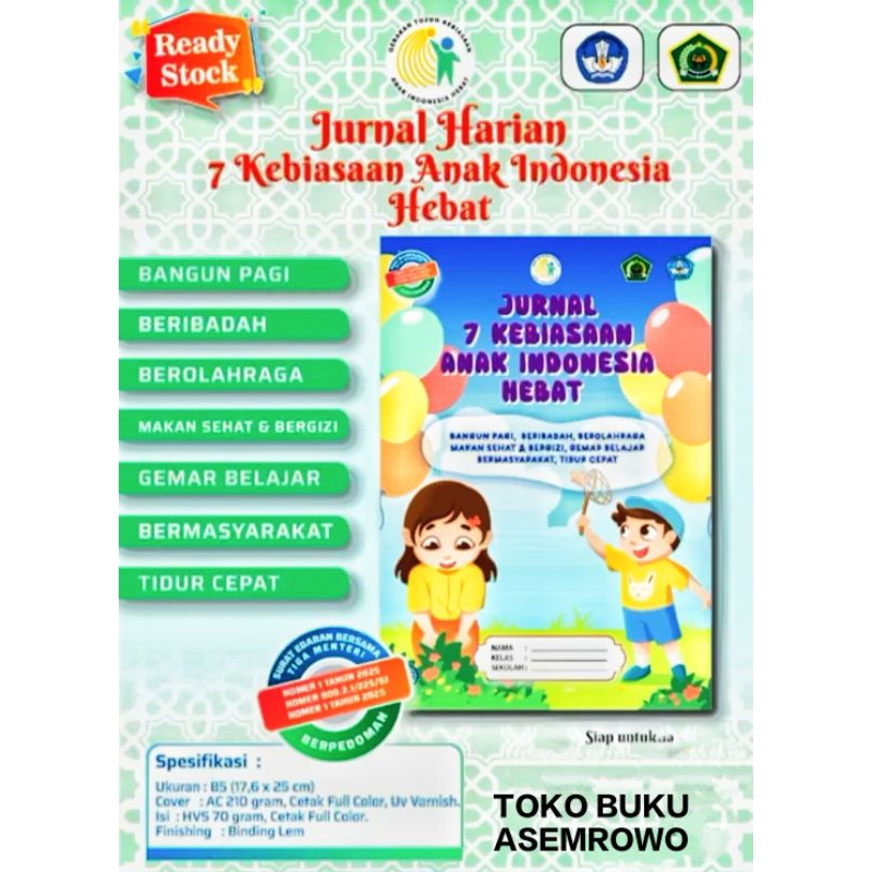 Jual Buku Jurnal 7 Kebiasaan Anak Indonesia Hebat | Shopee Indonesia