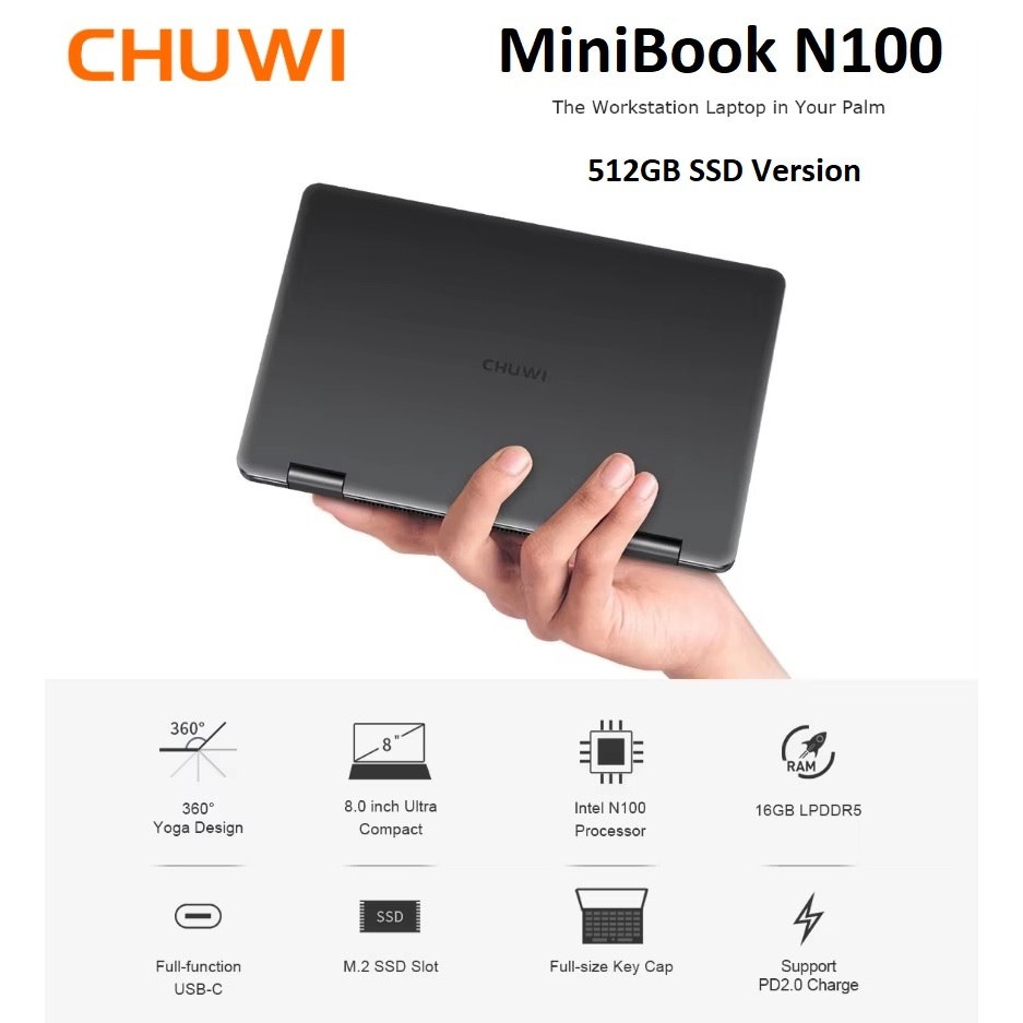 Jual CHUWI MiniBook N150 - 8-inch Touch Screen Ultra Mini Laptop Yoga ...