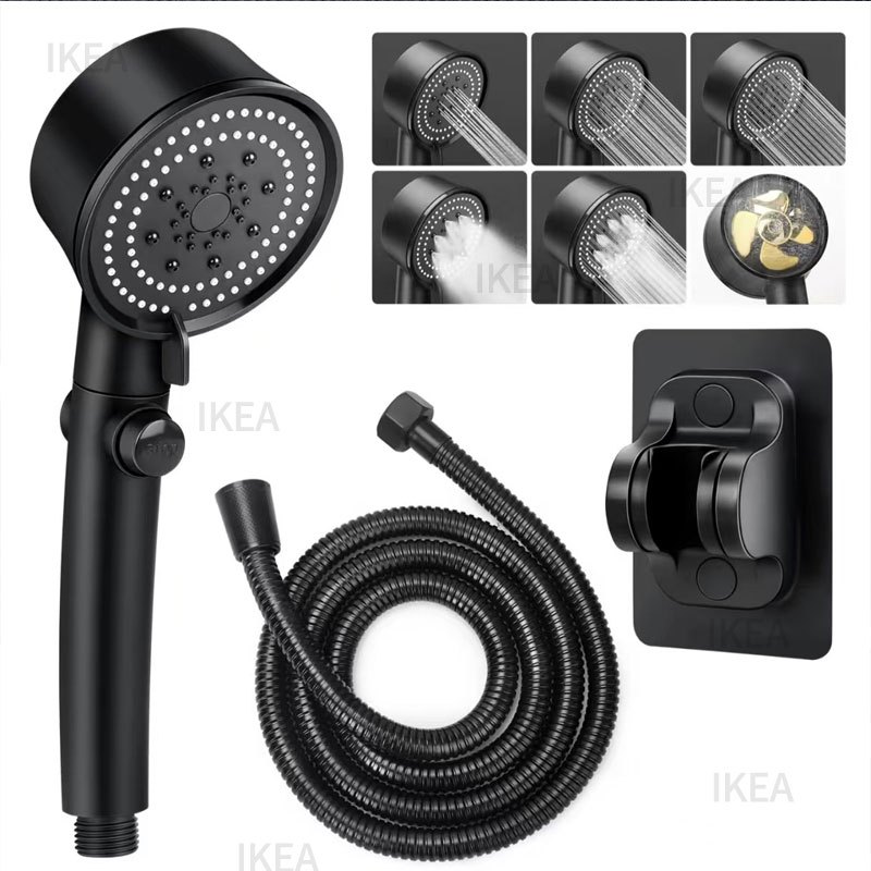 Jual 3 In 1 Kepala Shower Mandi Hitam Premium 5 Mode Shower set Portabel dengan Selang Shower ...