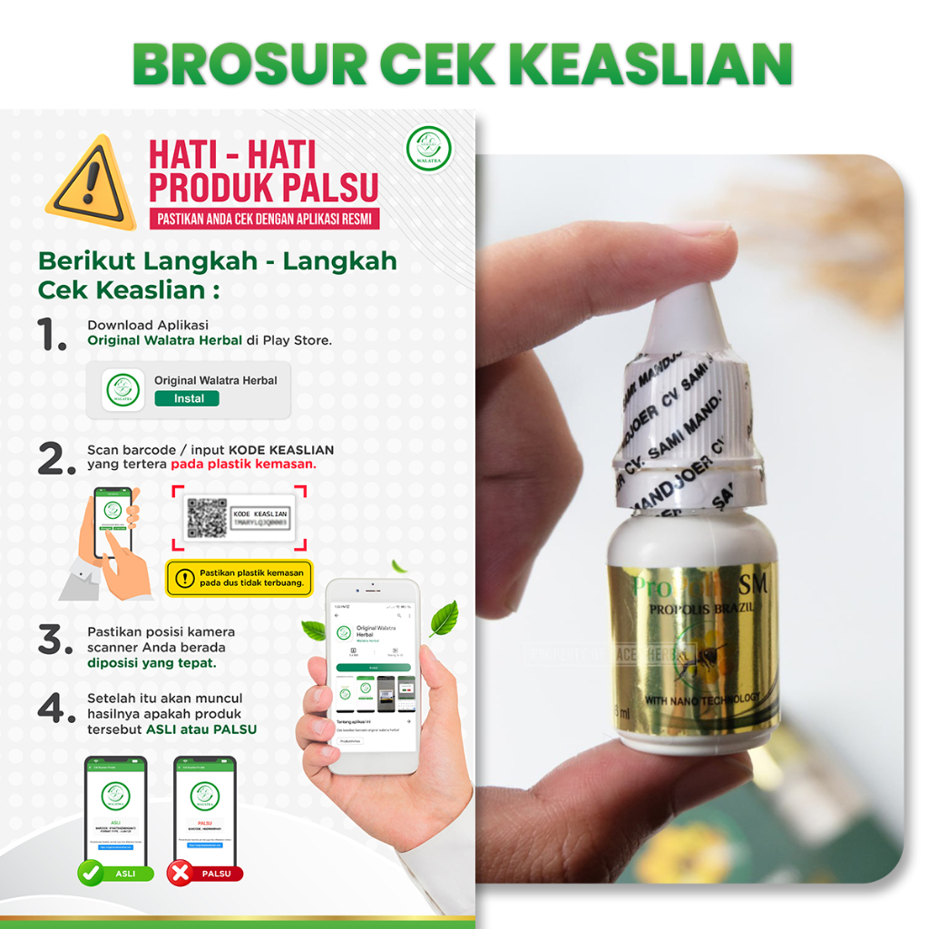 Jual Brosur Cek Keaslian Produk Herbal Propolis SM | Shopee Indonesia