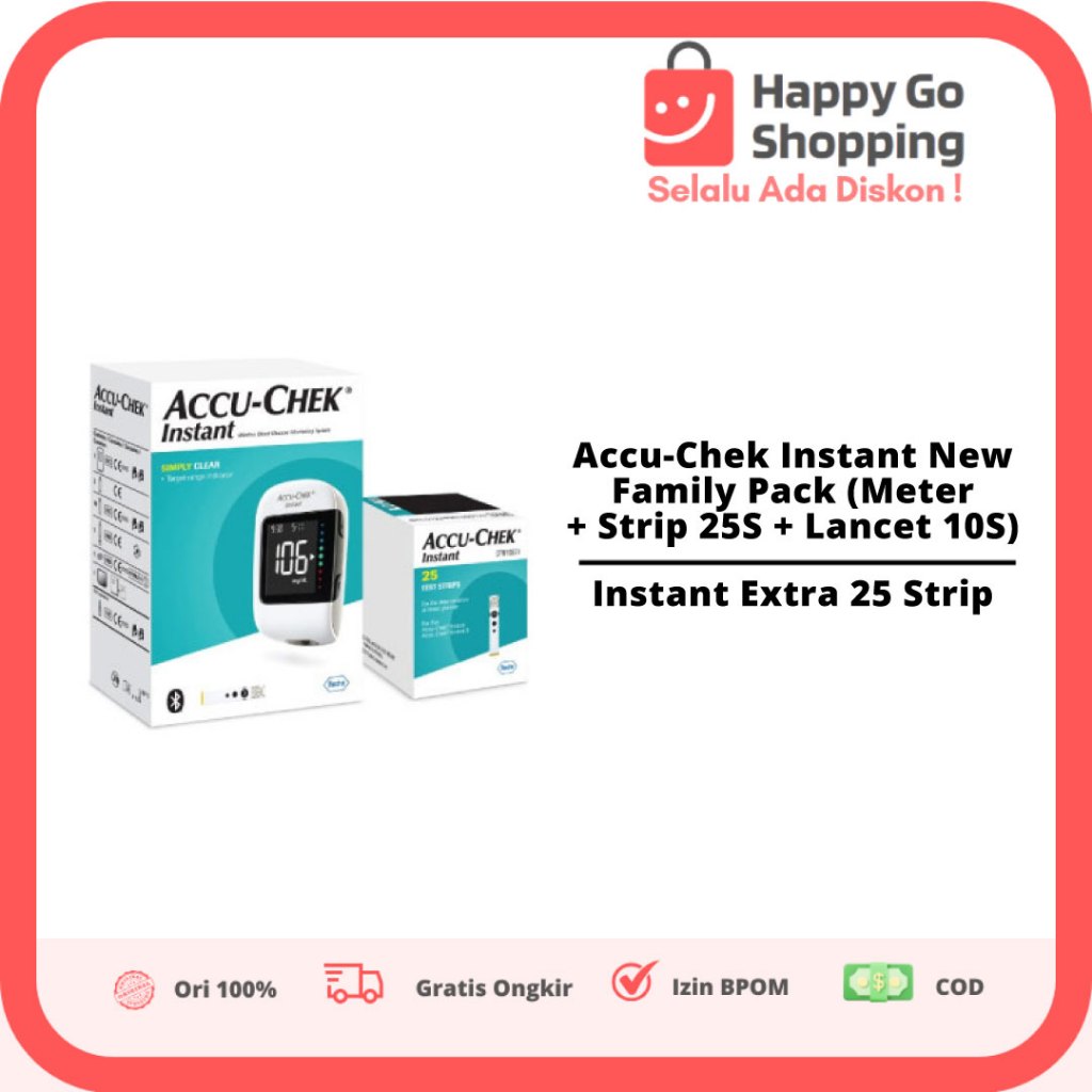 Jual Accu-Chek Instant New Family Pack (Meter + Strip 25S + Lancet 10S ...