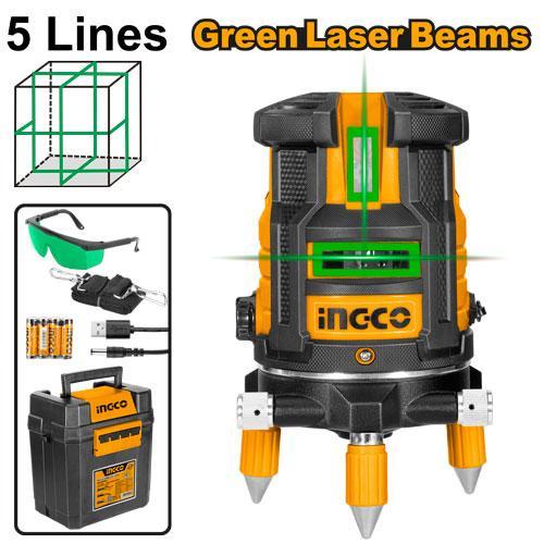 Jual Laser Level 5 Lines Hijau Set INGCO HLL305205 Green Cross ...