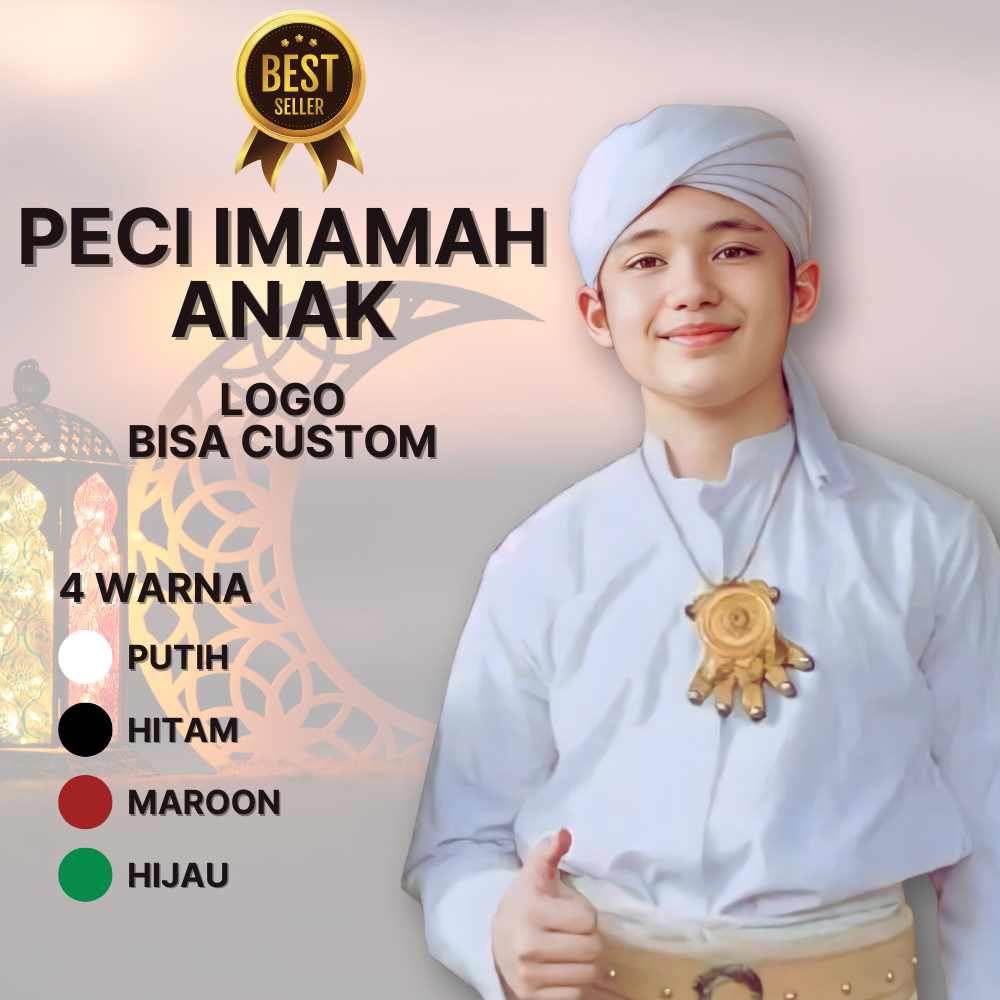 Jual Peci Imamah Anak Permanen Custom Logo Panjang 1.5 Meter Paling ...