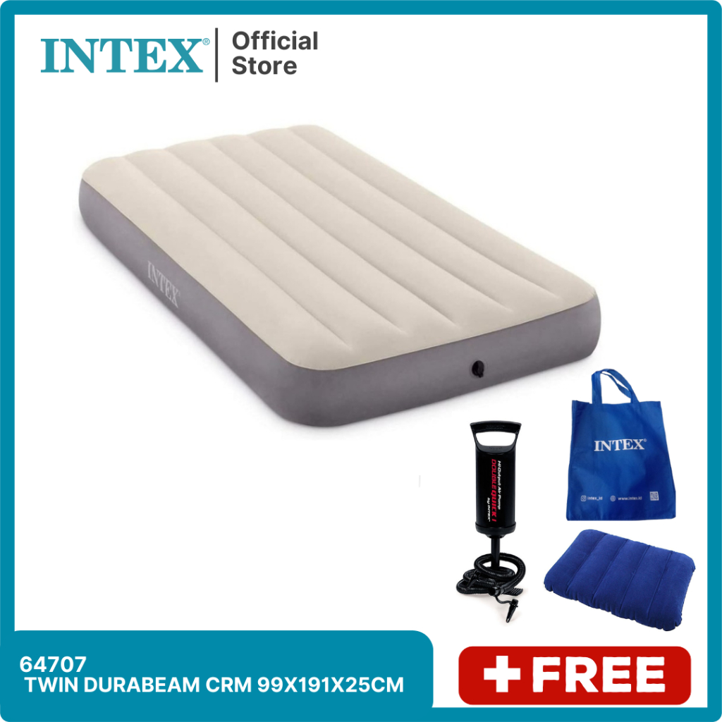 Jual INTEX Kasur Angin Twin Grey Promo Bundling 64707 | Shopee Indonesia
