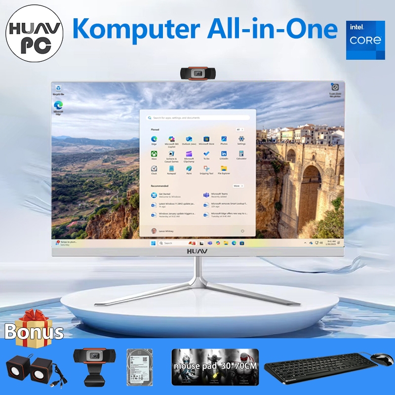 Jual Huav Kios Komputer Full Set PC All-in-One Baru, Prosesor Core i3, RAM 8G, SSD 512G,Full HD ...