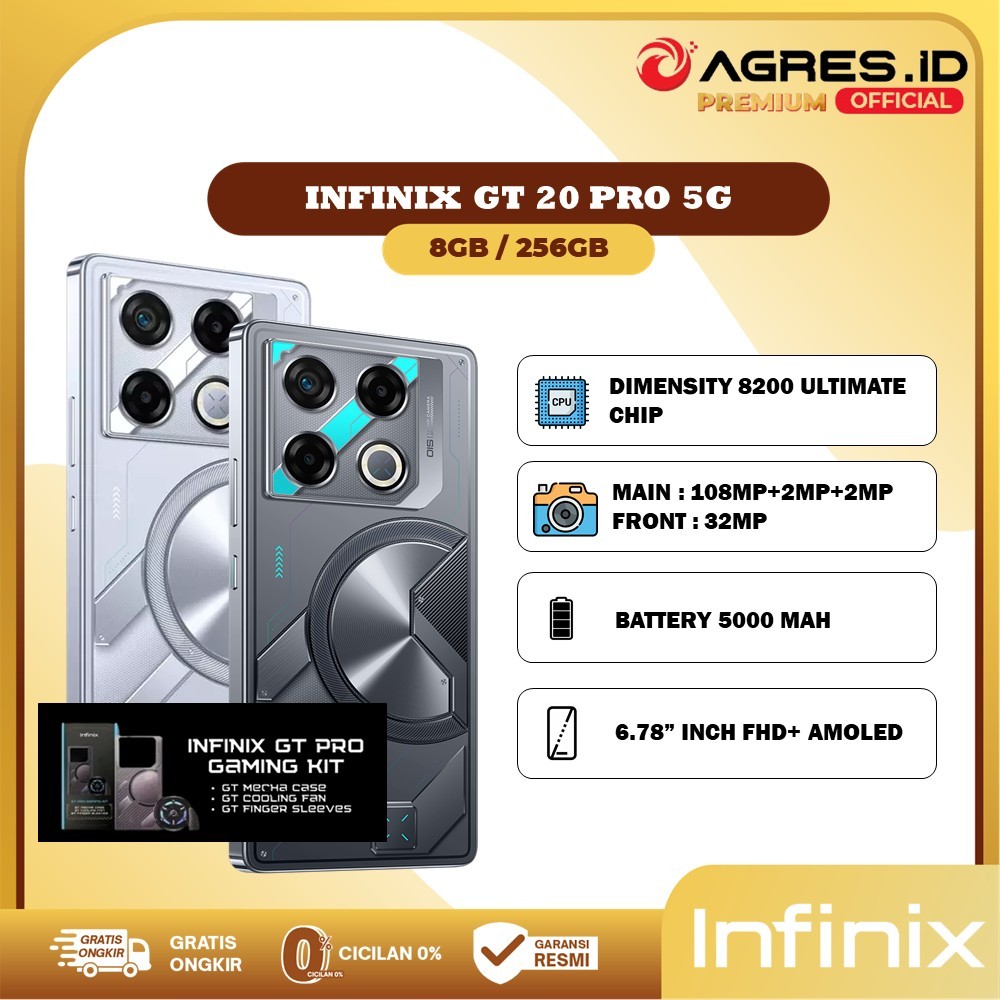 Jual [ FREE COOLER ] INFINIX GT 20 PRO 5G - 8GB/256GB DIMENSITY 8200 ULTIMATE GARANSI RESMI ...