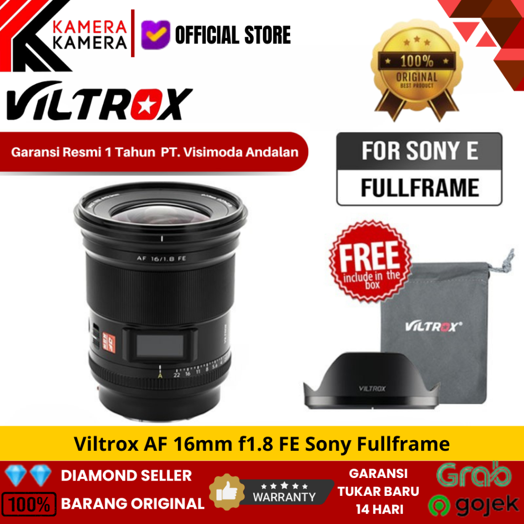 Jual Viltrox AF 16mm f1.8 FE Sony Fullframe Viltrox AF 16 mm f/1.8 ...