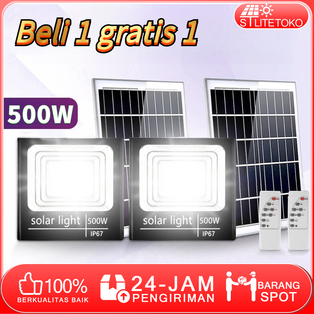 Jual Penjualan panas 500W lampu panel surya IP67 Tahan air lampu tenaga ...