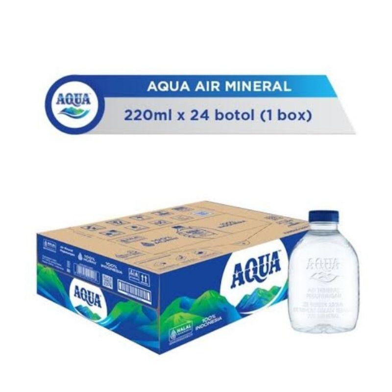 Jual Air Mineral AQUA Botol Mini 220 ml isi 24 botol kotak lucu ( Cube ...
