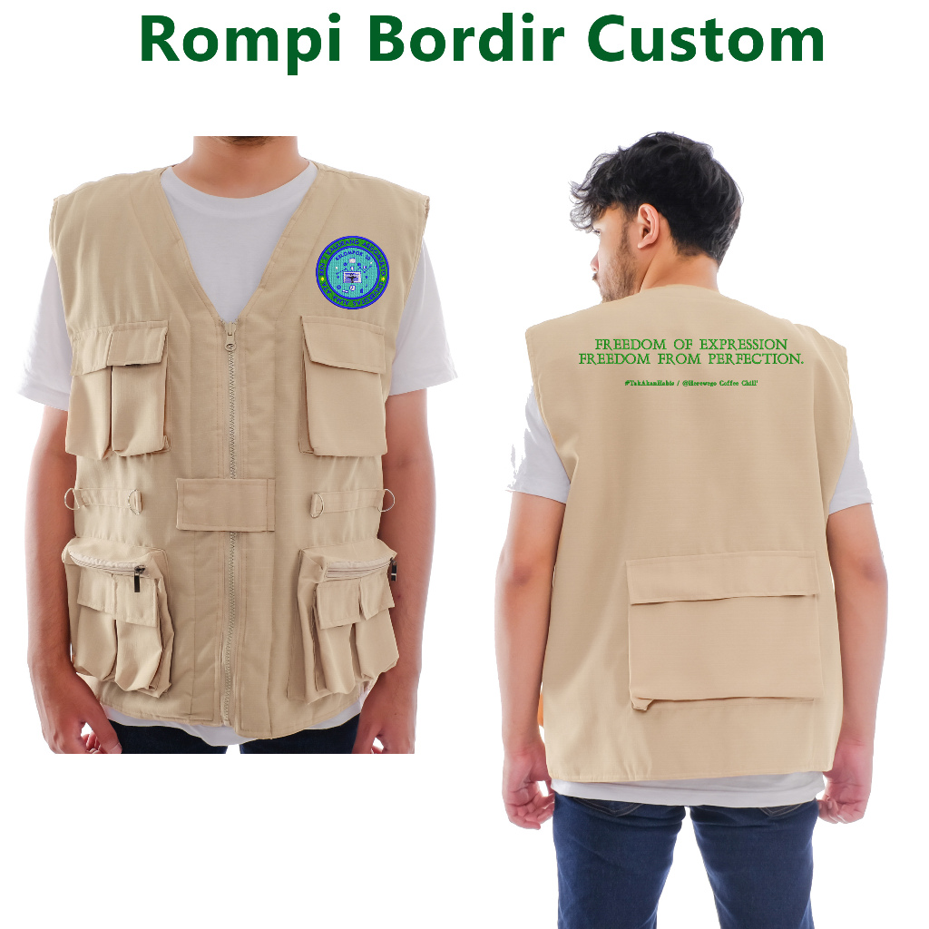 Jual ROMPI LAPANGAN VEST KKN CUSTOM BORDIR RDB01 | Shopee Indonesia