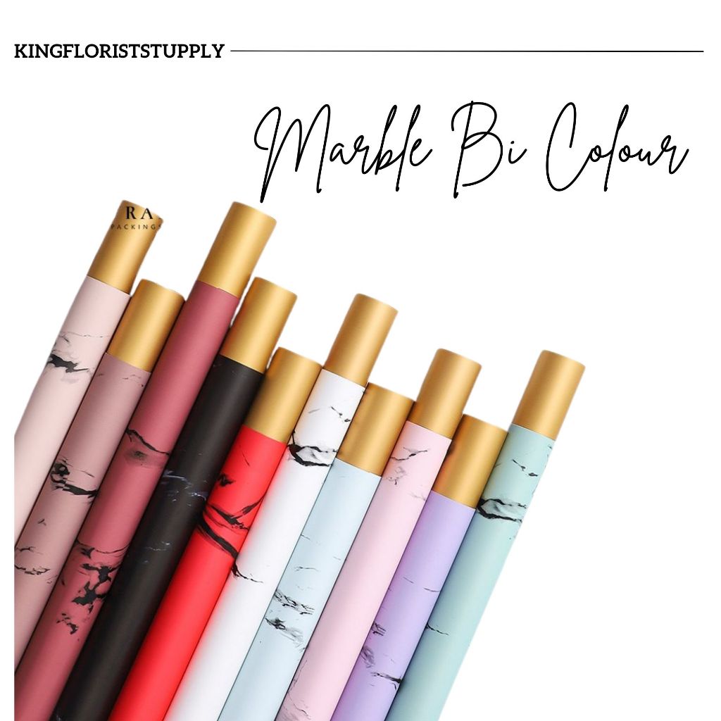 Jual Wrapping Paper Black Marble Bi Color Cellophane Kertas Kado Kertas Buket Handbouquet ...