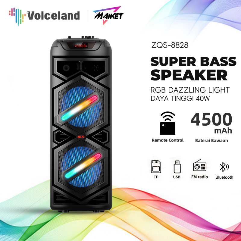 Jual MAIKET Party Speaker Bluetooth Karaoke Besar Super Bass 16 Inch ...