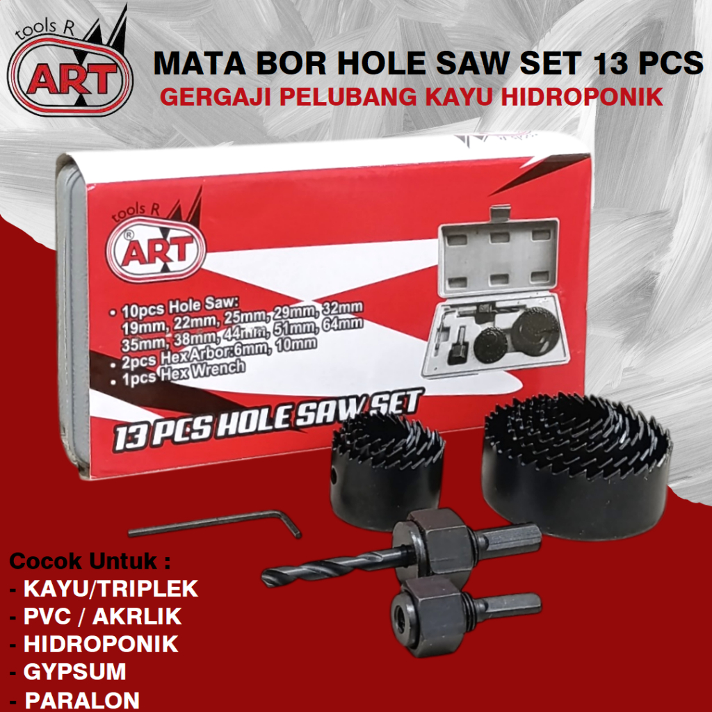 Jual Mata Bor Hole Saw Set 13 Pcs 11 Pcs 6 Pcs Gergaji Pelubang Kayu ...