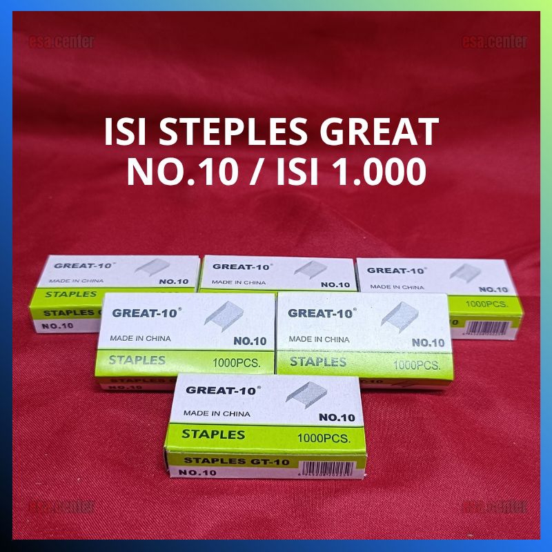 Jual 1 Pack Isi Staples GREAT No.10 / Isi Stapler Besi No.10 Great ...