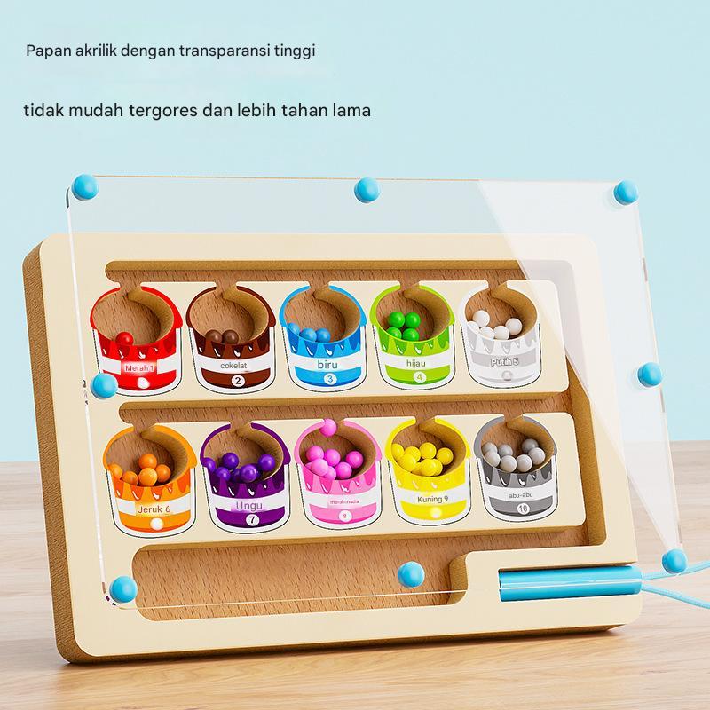 Jual Mainan Edukasi Konsentrasi Anak Memisakan Warna Magnet Kayu ...