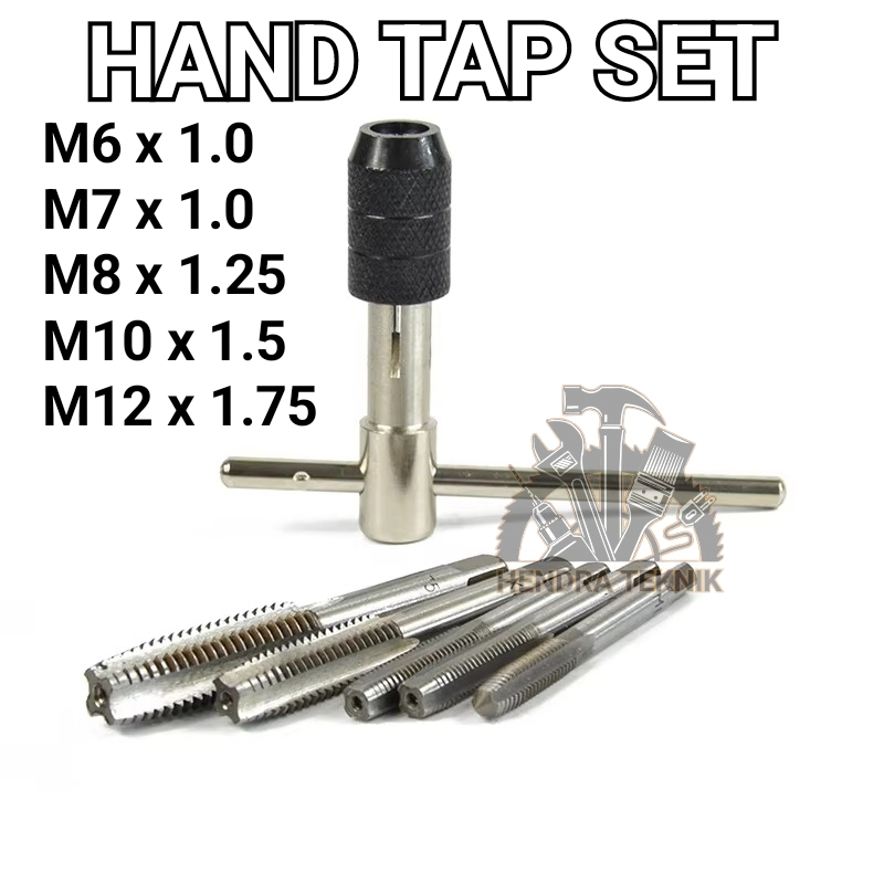 Jual Handtap set 6pcs snei drat dalam tapping set gagang hand tap set ...