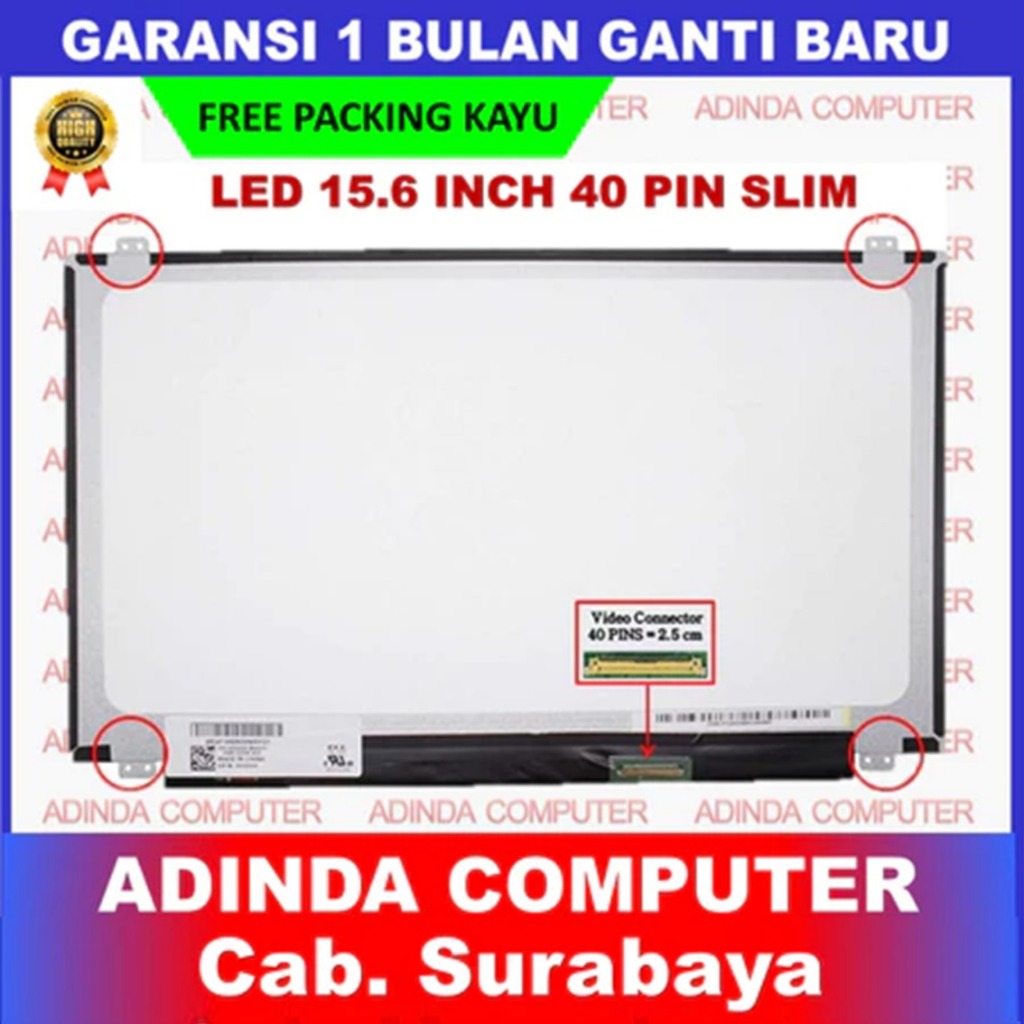 Jual LCD LED 15.6 15 Inch 40 Pin 40pin Slim Tipis HD Kuping Baut ...