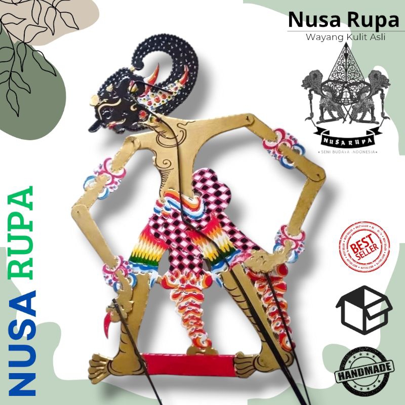 Jual Wayang Kulit Asli wayang mainan Werkudara/Bima tinggi -+45cm ...