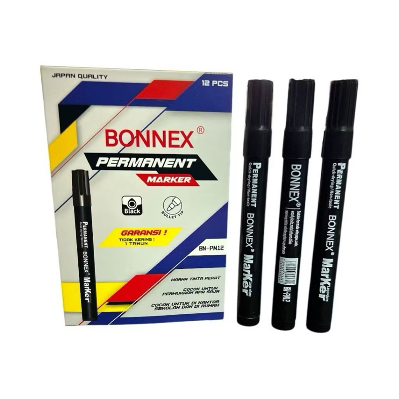 Jual ( 12 BIJI ) Spidol Besar Bonnex Permanent Marker PM-12 MURMER ...