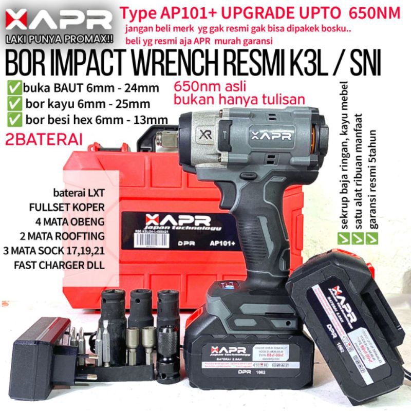 Jual Raja bor impact wrench APR AP101+ 500NM 1/2inch standart pembuka ...