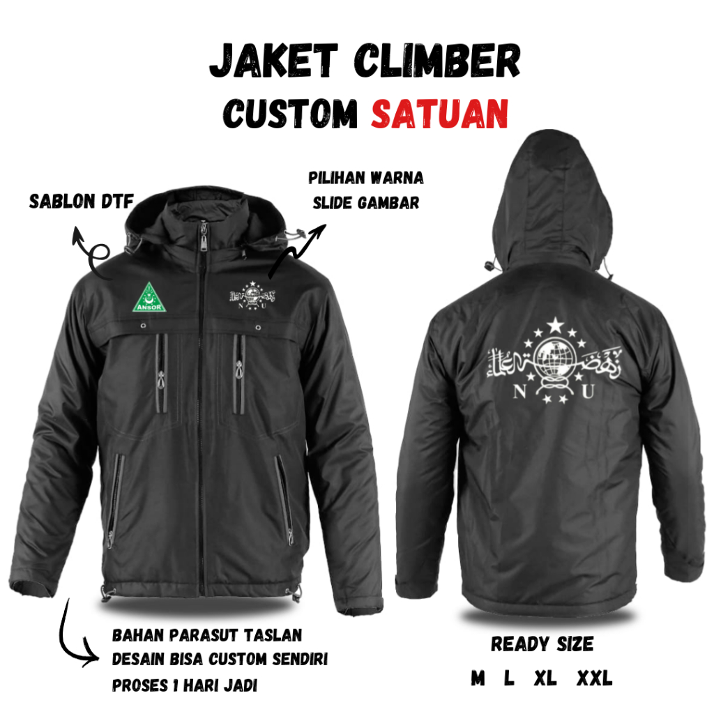 Jual JAKET PARASUT NU NAHDLATUL ULAMA CUSTOM DESAIN TERBARU BEBAS ...