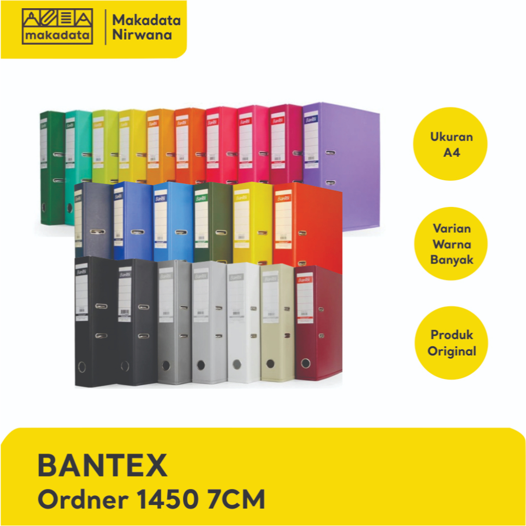 Jual BANTEX ORDNER F4 GLOSSY 1450 A4 - 7CM ANEKA WARNA (1 PCS) | Shopee Indonesia