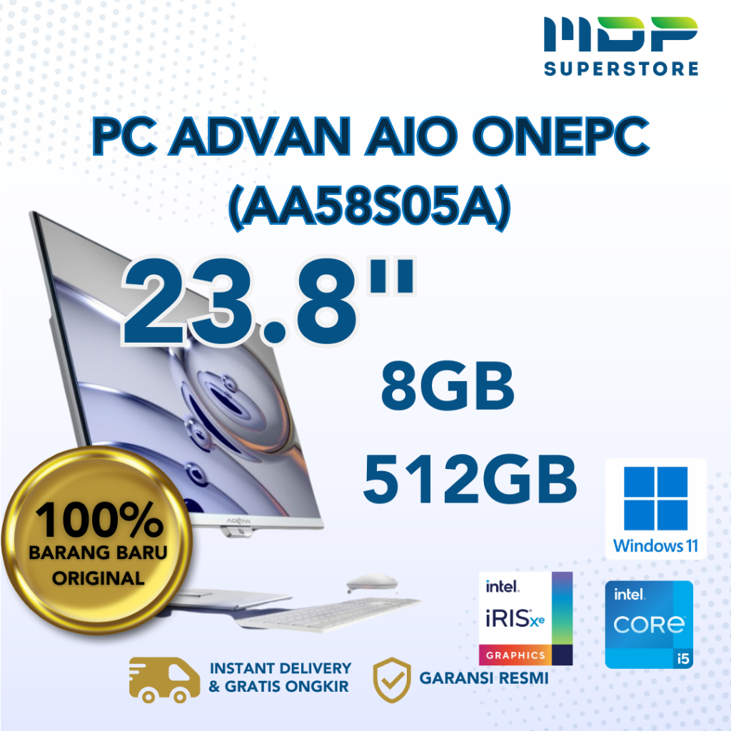 Jual PC ADVAN AIO ONE PC (AA58S05A) I5-1240P 8GB 512GB ,INTEL IRIS XE ...