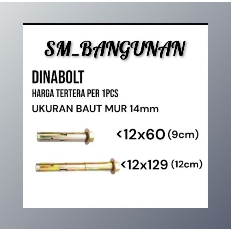 Jual BAUT DINABOLT 12mm / BAUT TANAM DINDING 12mm (UKURAN KUNCI 14mm ...