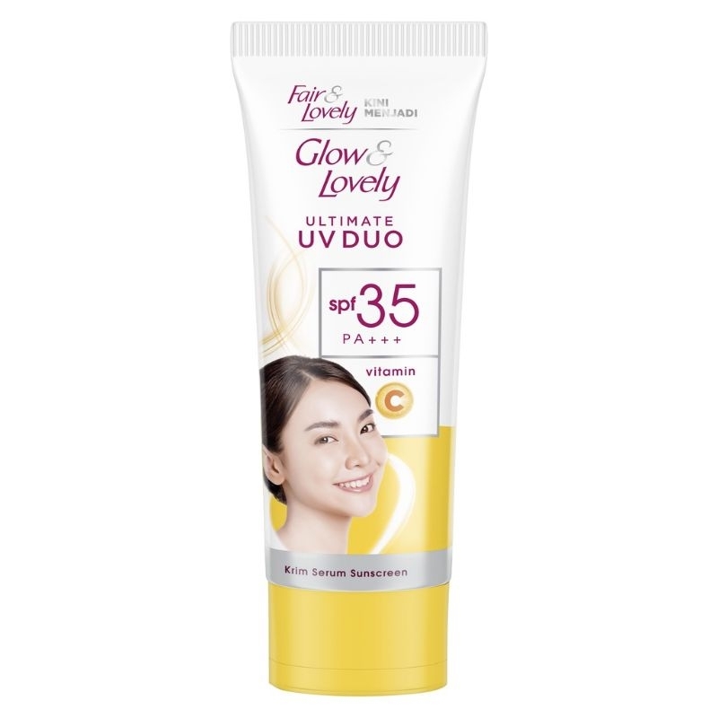 Jual Fair and lovely kini menjadi Glow & Lovely Sunscreen UV DUO spf 35 ...