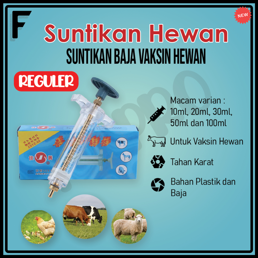 Jual Alat Suntik Vaksin Hewan Domba Sapi Alat Suntik Hewan Suntik Logam ...