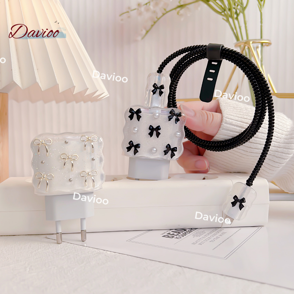Jual Davioo Pelindung Kabel Charger Iphone motif Kristal Kupu-Kupu ...