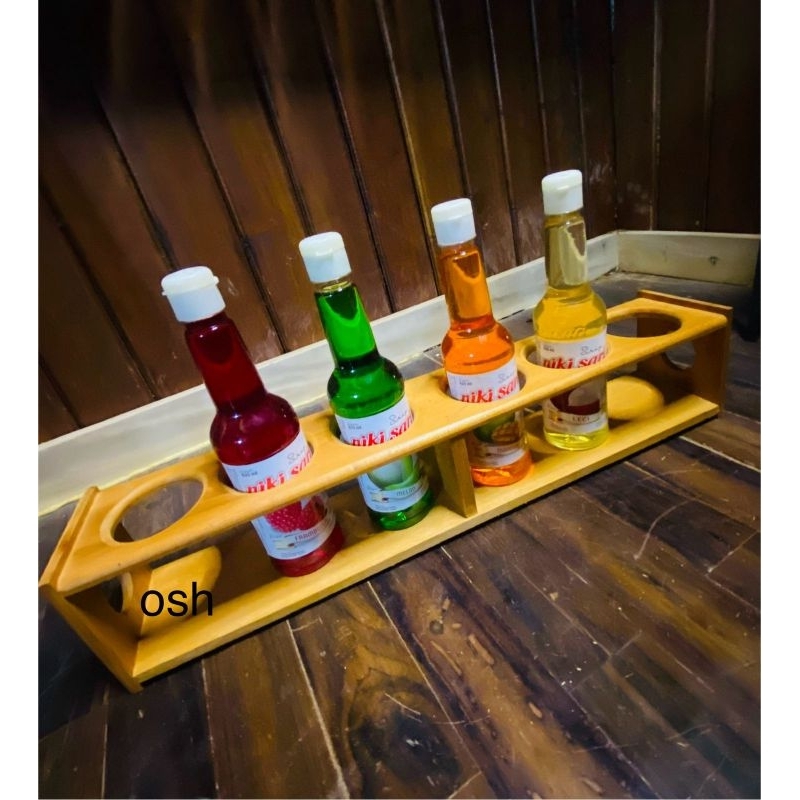 Jual RAK BOTOL 6/7 LUBANG BAHAN KAYU MAHONI, DIAMETER LUBANG 7 cm dam 8 ...