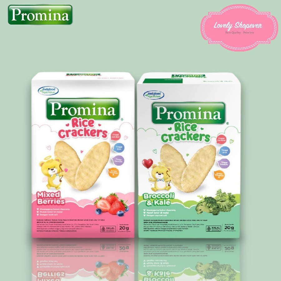 Jual Promina Rice Crackers Broccoli & Kale | Mixed Berries Snack Renyah ...