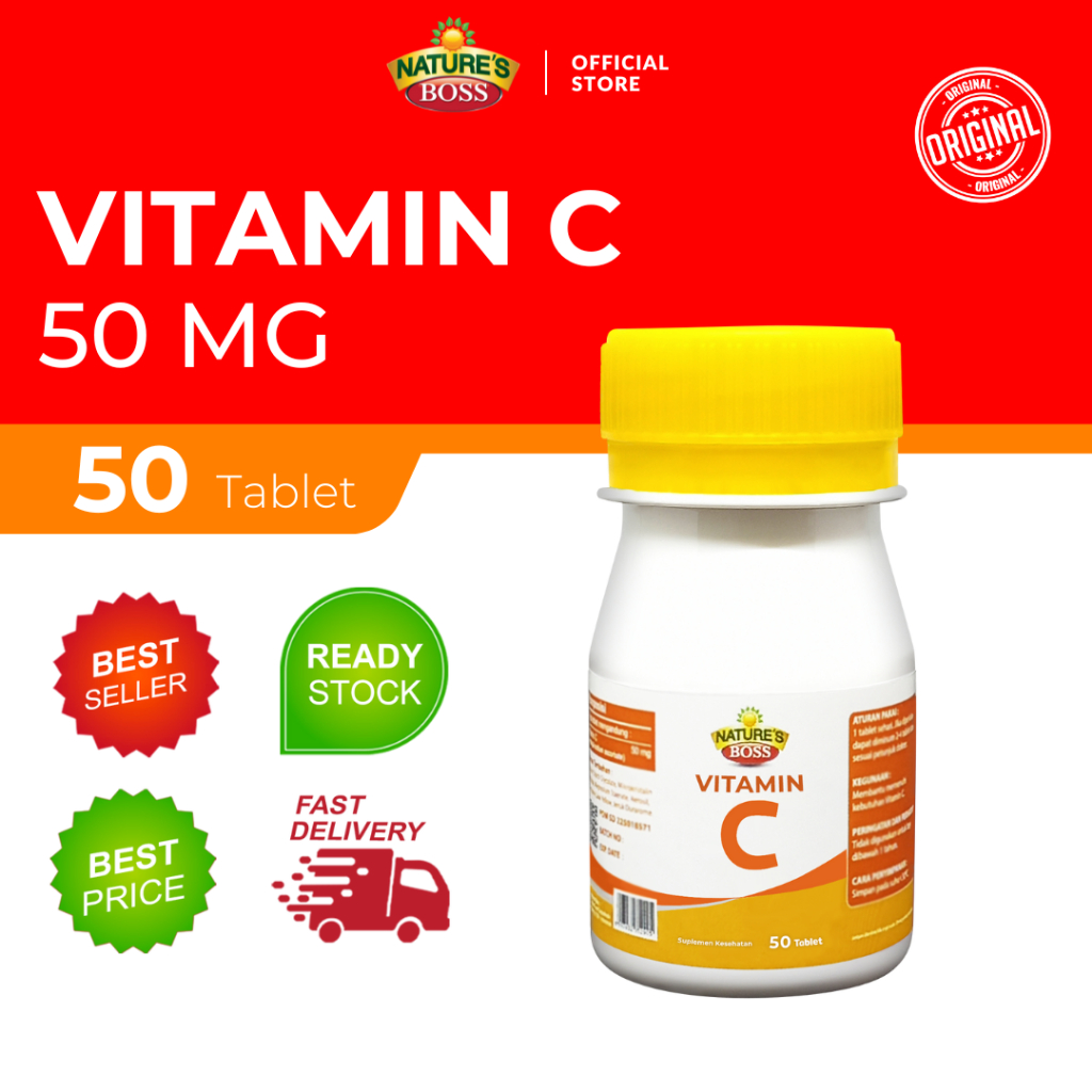 Jual NATURE'S BOSS VITAMIN C 50mg SUPLEMEN KESEHATAN ISI 50 TABLET ...
