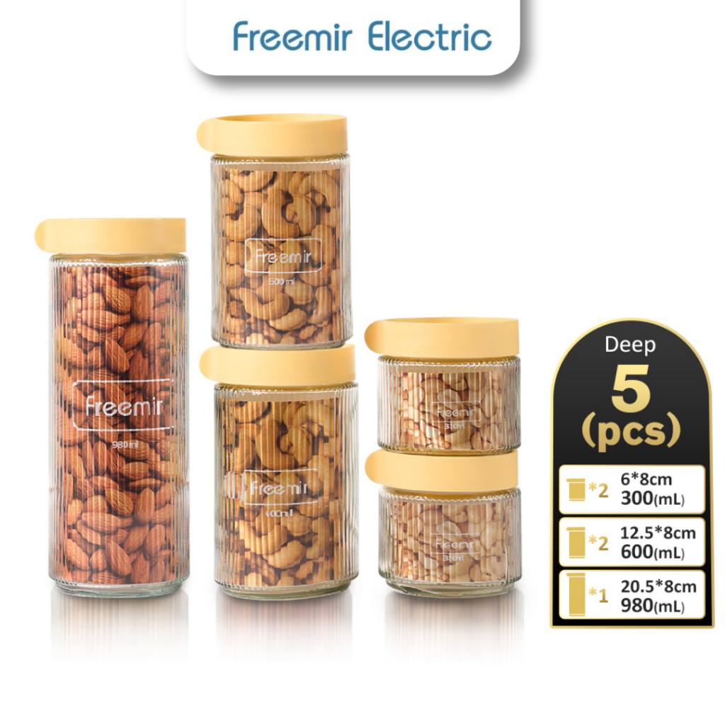 Jual [READY] freemir Toples Kaca Bening Aesthetic Set 5 Pcs Glass ...