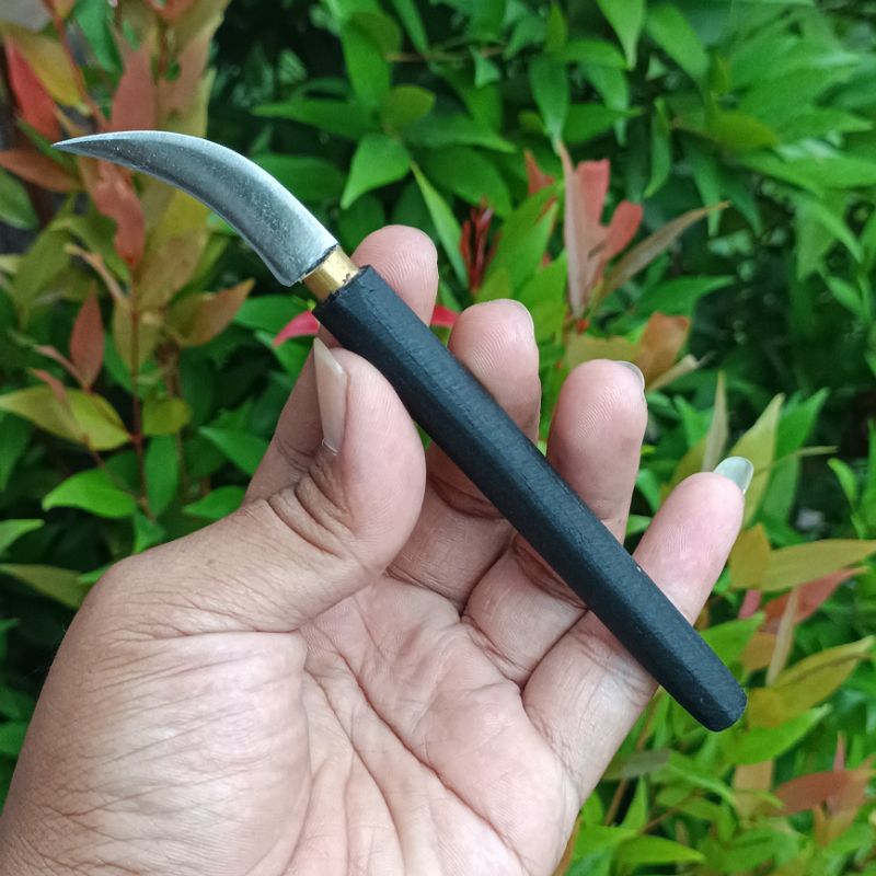 Jual PROMO Pisau Raut jalu handle Sonokeling Hitam | Shopee Indonesia