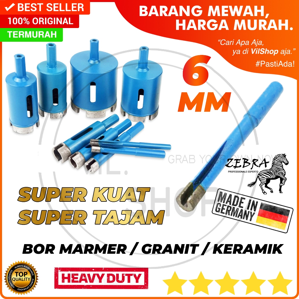 Jual MATA BOR MARMER GRANIT KERAMIK 6 MM SEGMENTED DIAMOND CORE HOLESAW ...