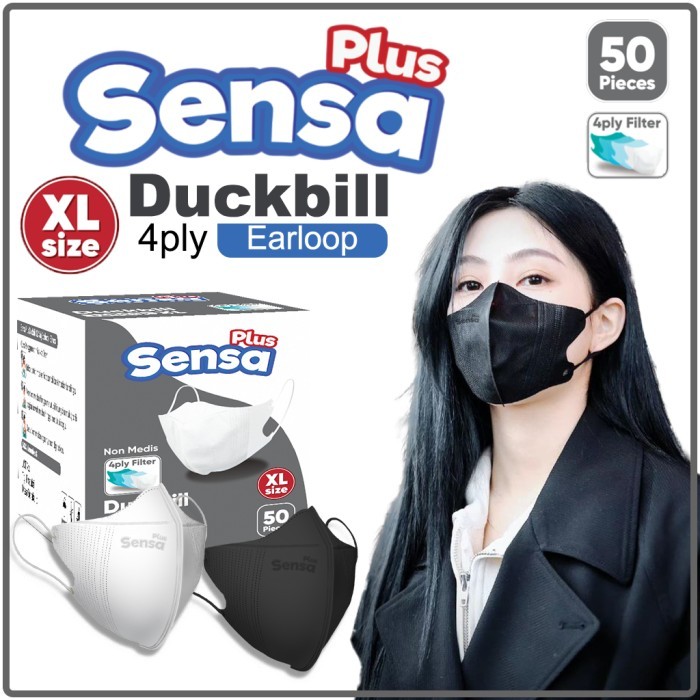 Jual Masker Duckbill Sensa Plus Earloop 4ply XL isi 50 pcs Duckbill ...