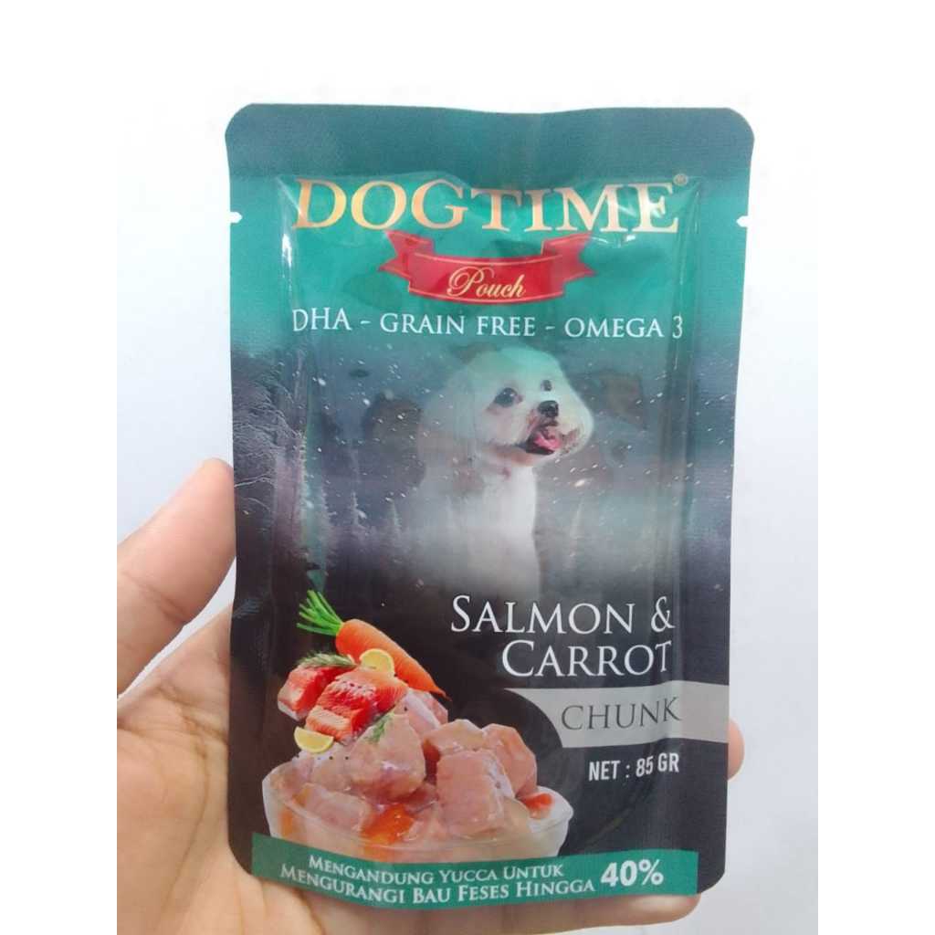 Jual DOGTIME POUCH SACHET makanan basah anjing potongan daging suwir ...