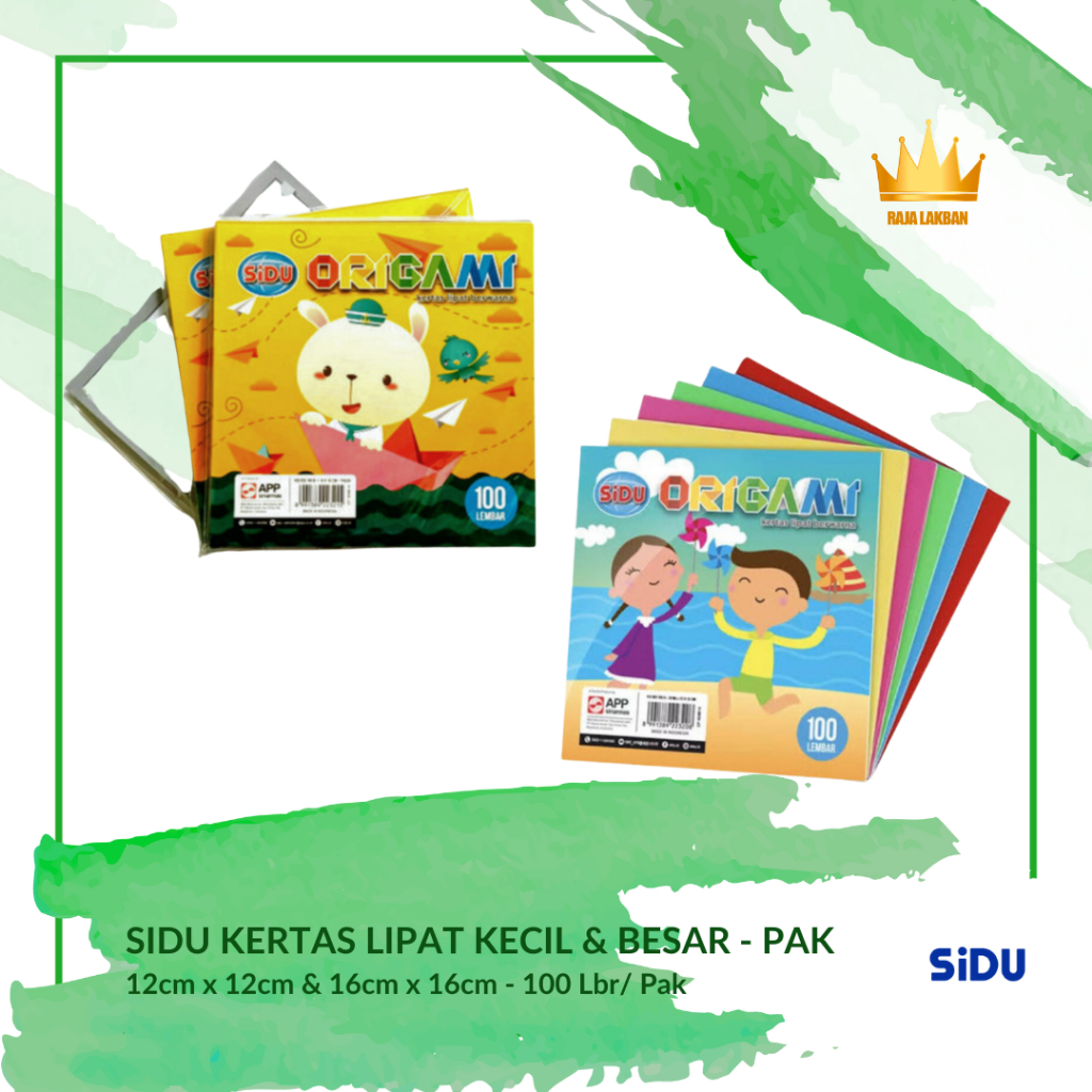 Jual Kertas Lipat Anak Kertas Origami SIDU Kecil 120mm x 120mm & Besar ...